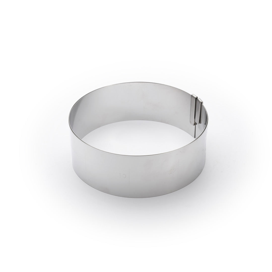 Cercle gradué extensible inox, ø 18 à 36 cm, hauteur 6,5cm – Amphitria